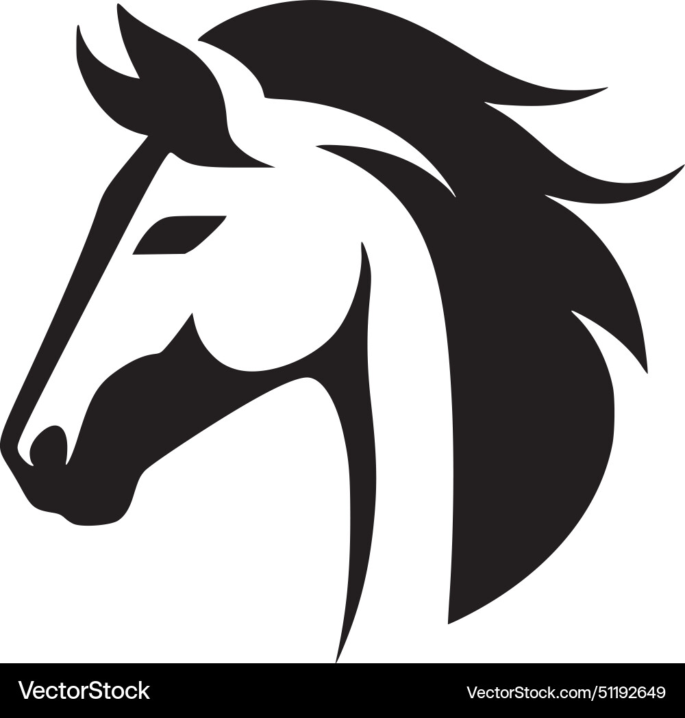 Horse - black and white Royalty Free Vector Image