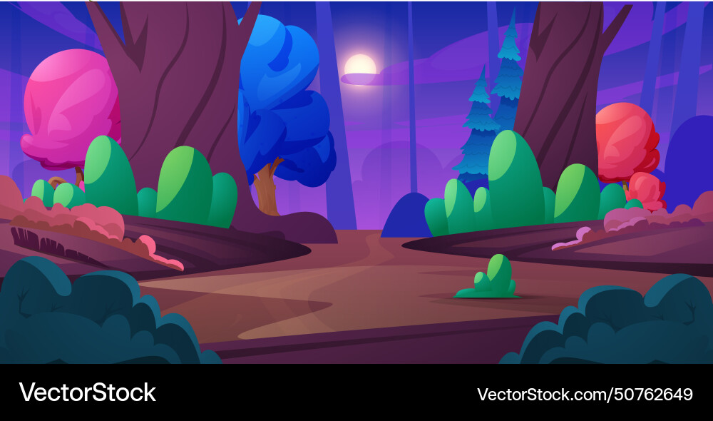 Magical forest pathway Royalty Free Vector Image