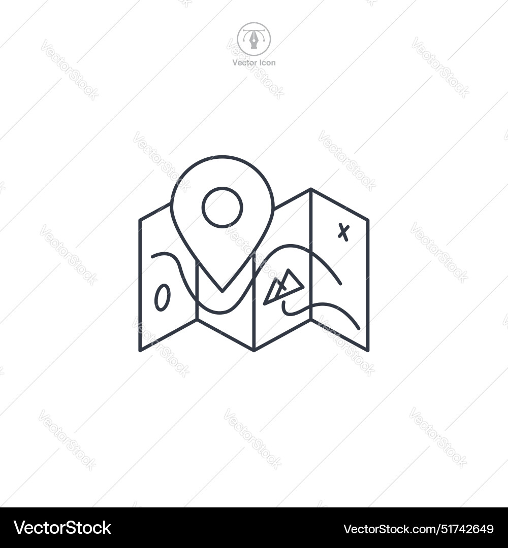 Map icon symbol isolated on white background Vector Image