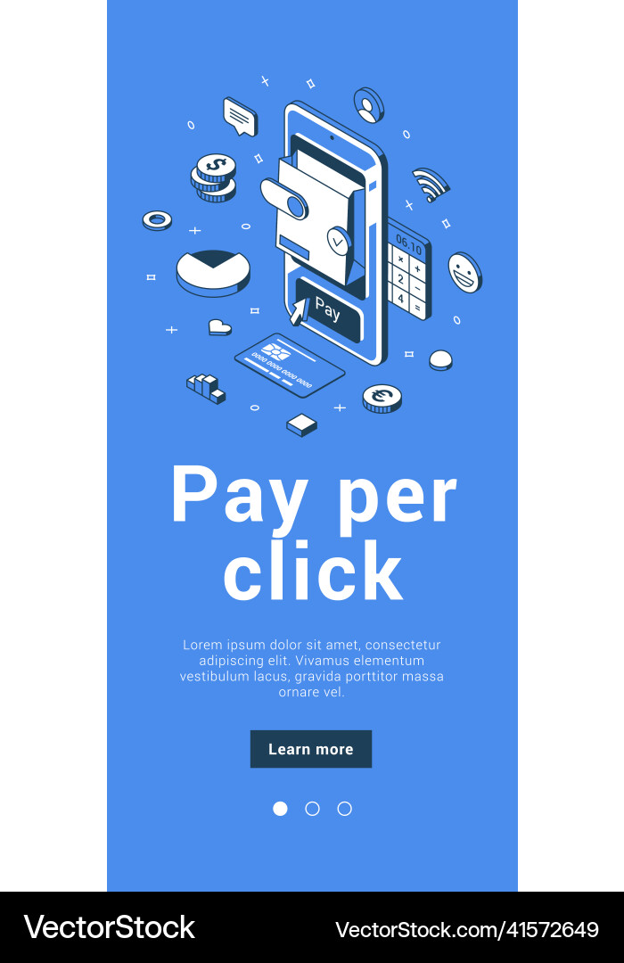Pay per click internet advertising model mobile Vector Image