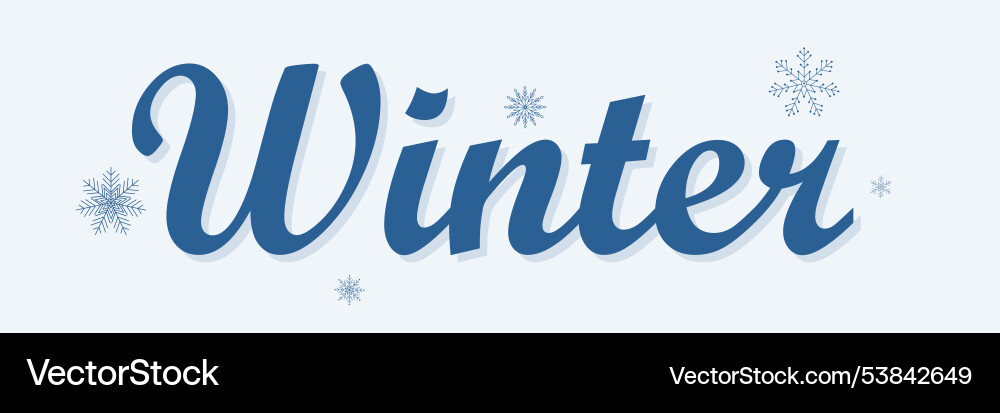 Winter text snowflakes Royalty Free Vector Image