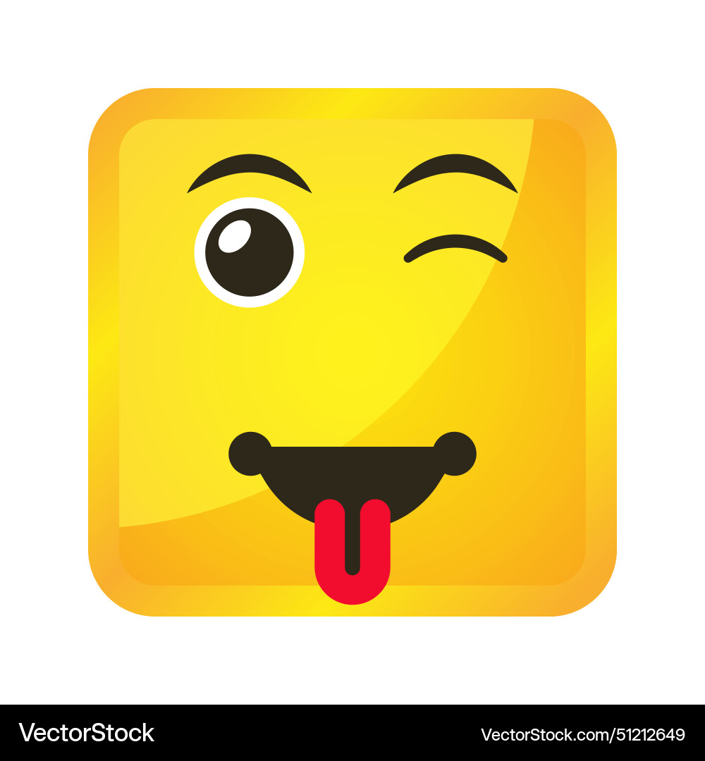 Yellow square emoticons and emojis in flat style Vector Image