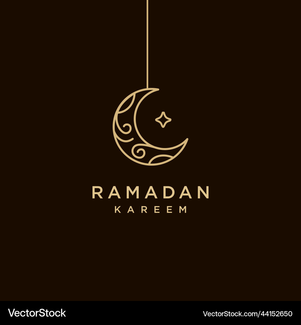 Arabic moon ramadan lantern simple kareem Vector Image