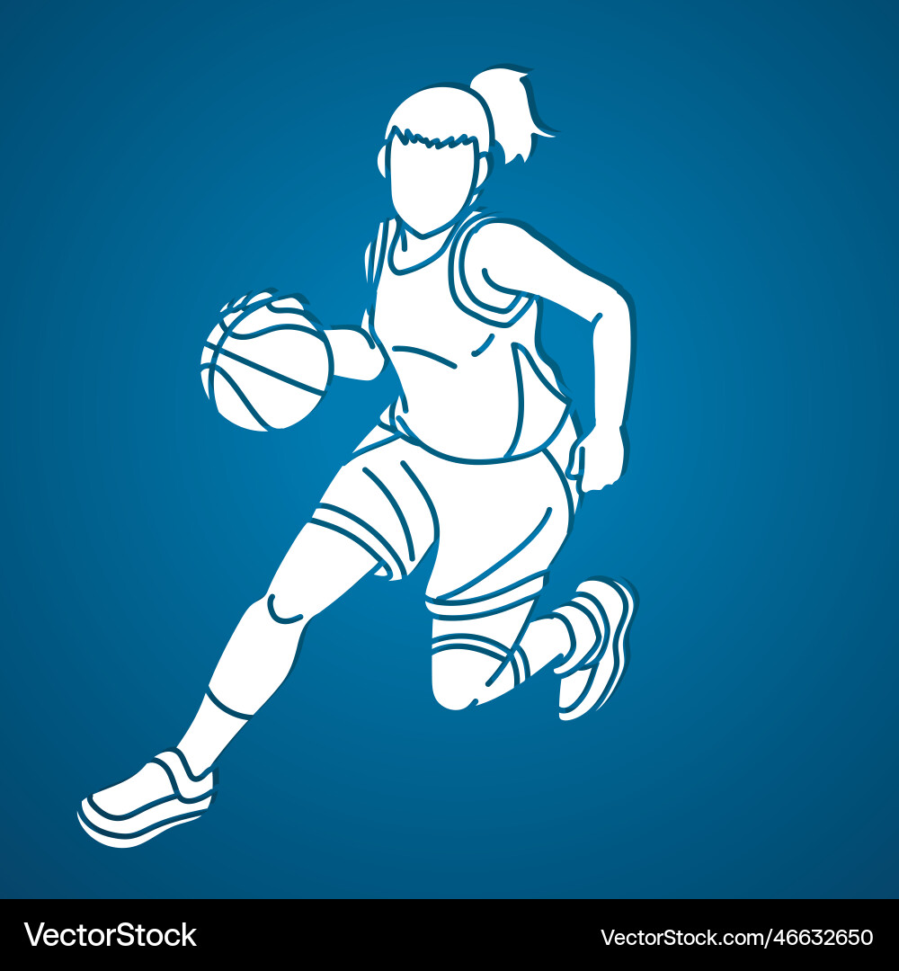 Basketball female player Royalty Free Vector Image