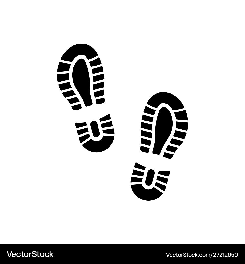 Boot footsteps icon or footprint silhouette Vector Image