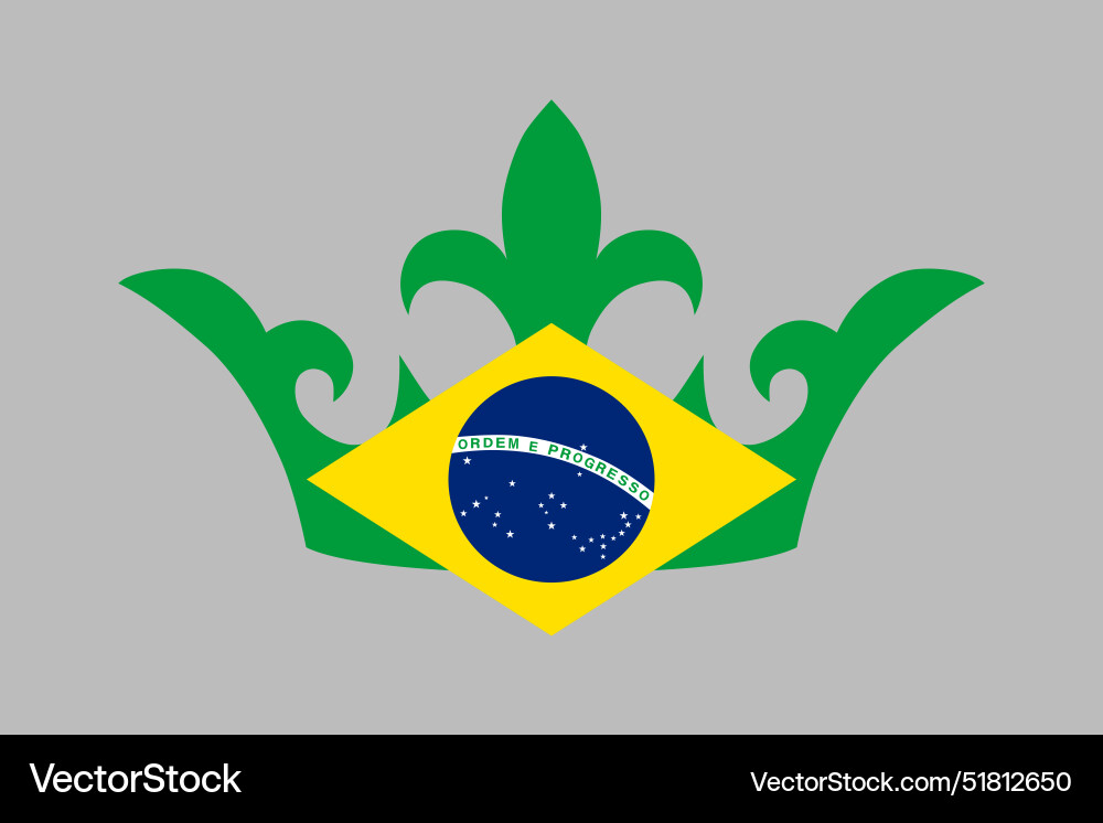 Brazil crown shape with flag Royalty Free Vector Image
