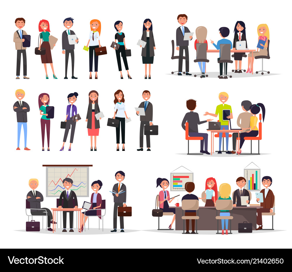 Business Team Collaboration Royalty Free Vector Image