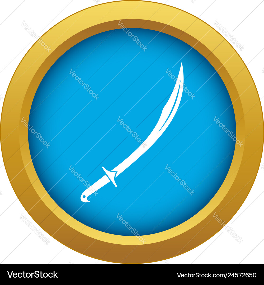 Cutlass Icon blau isoliert Lizenzfreies Vektorbild