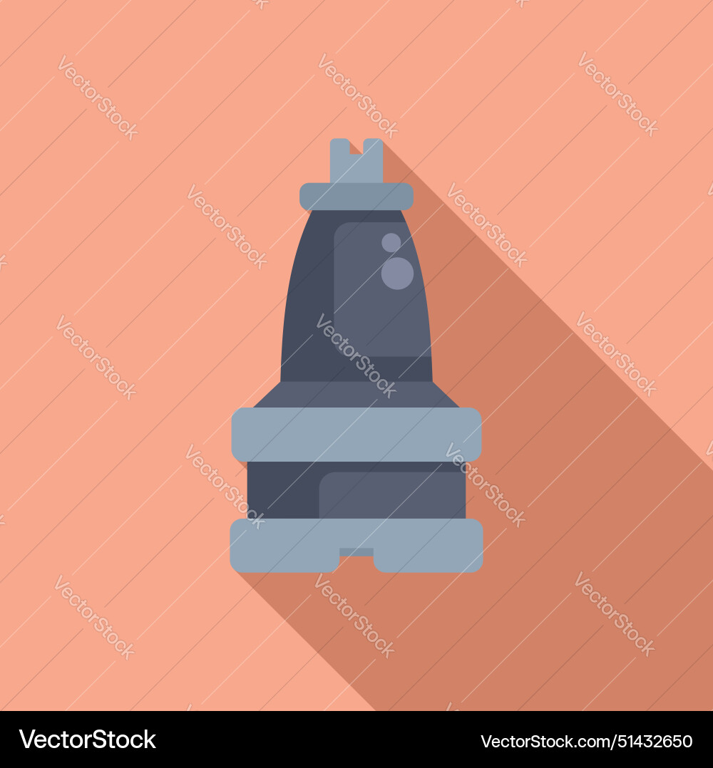 Flat design chess piece black rook icon Royalty Free Vector