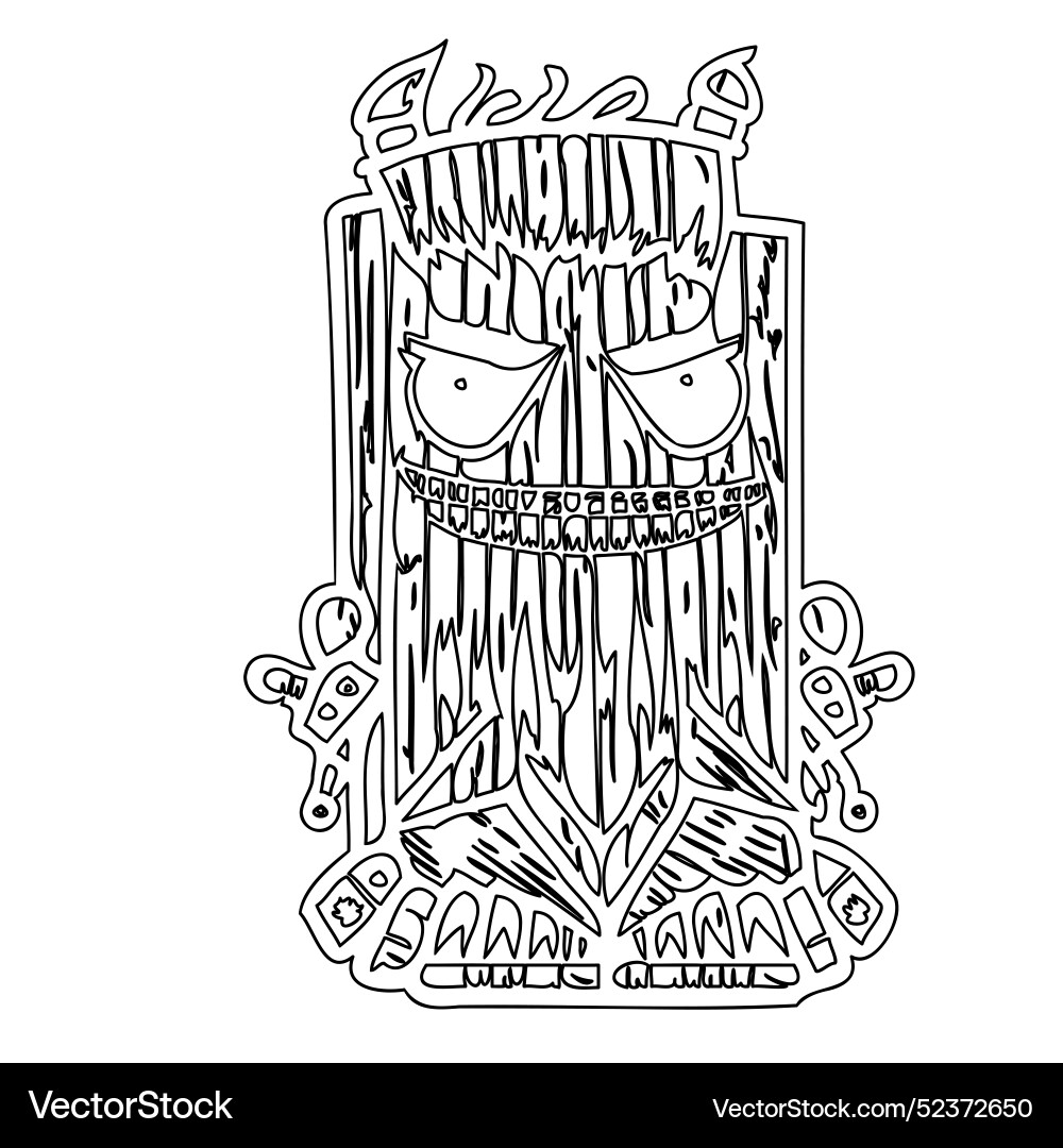 Frankensteins monster outline sketch Royalty Free Vector