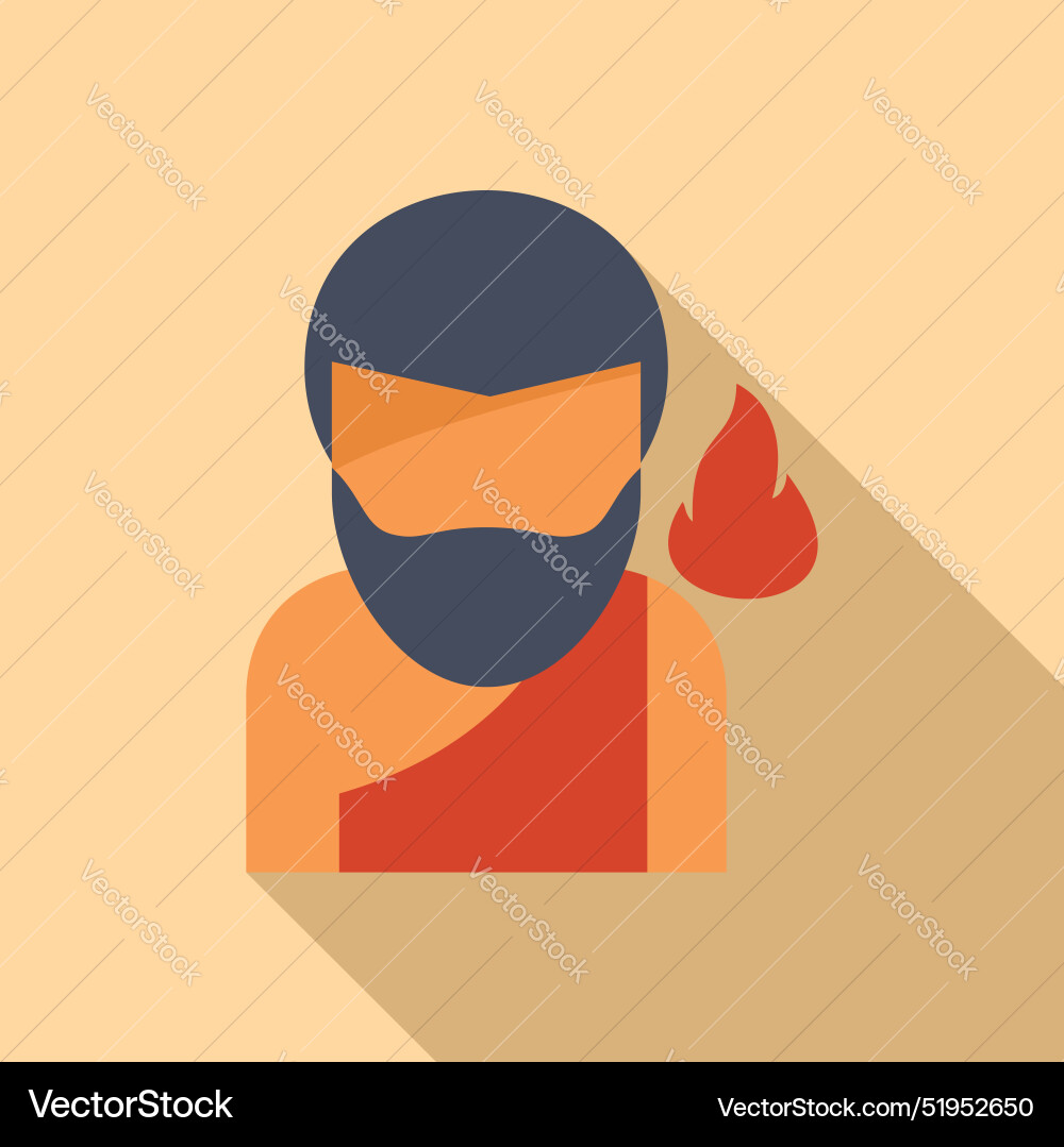 Greek philosopher avatar with fire representing Vector Image