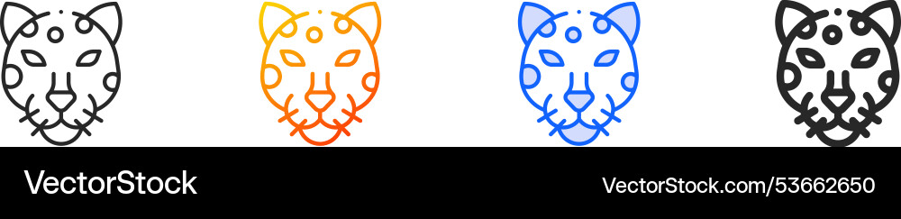 Jaguar iconthin linear gradient blue stroke Vector Image