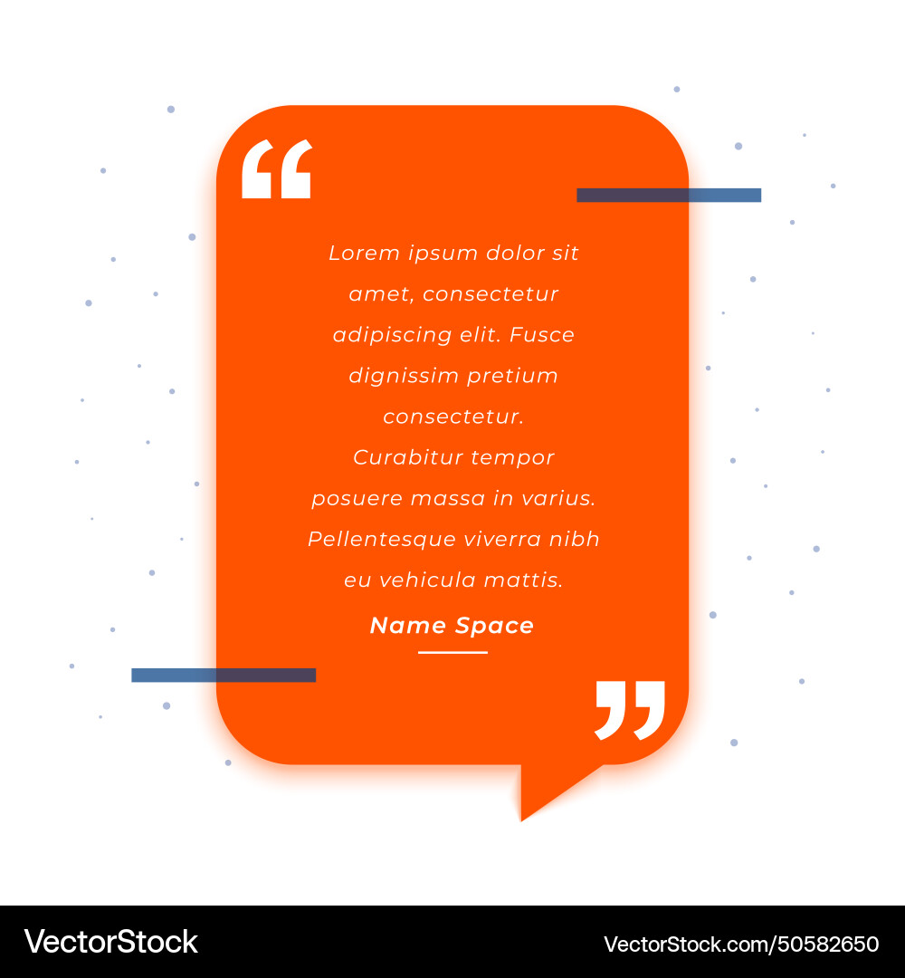 Nice quote frame template for speech or content Vector Image