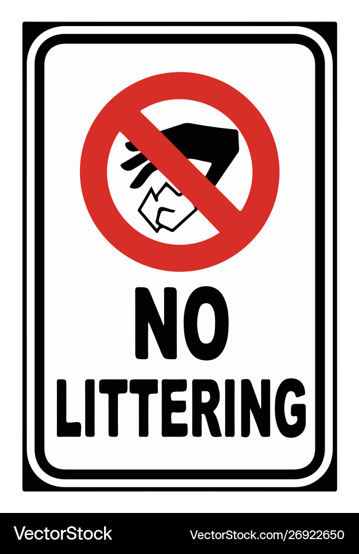 No littering sign eps10 Royalty Free Vector Image