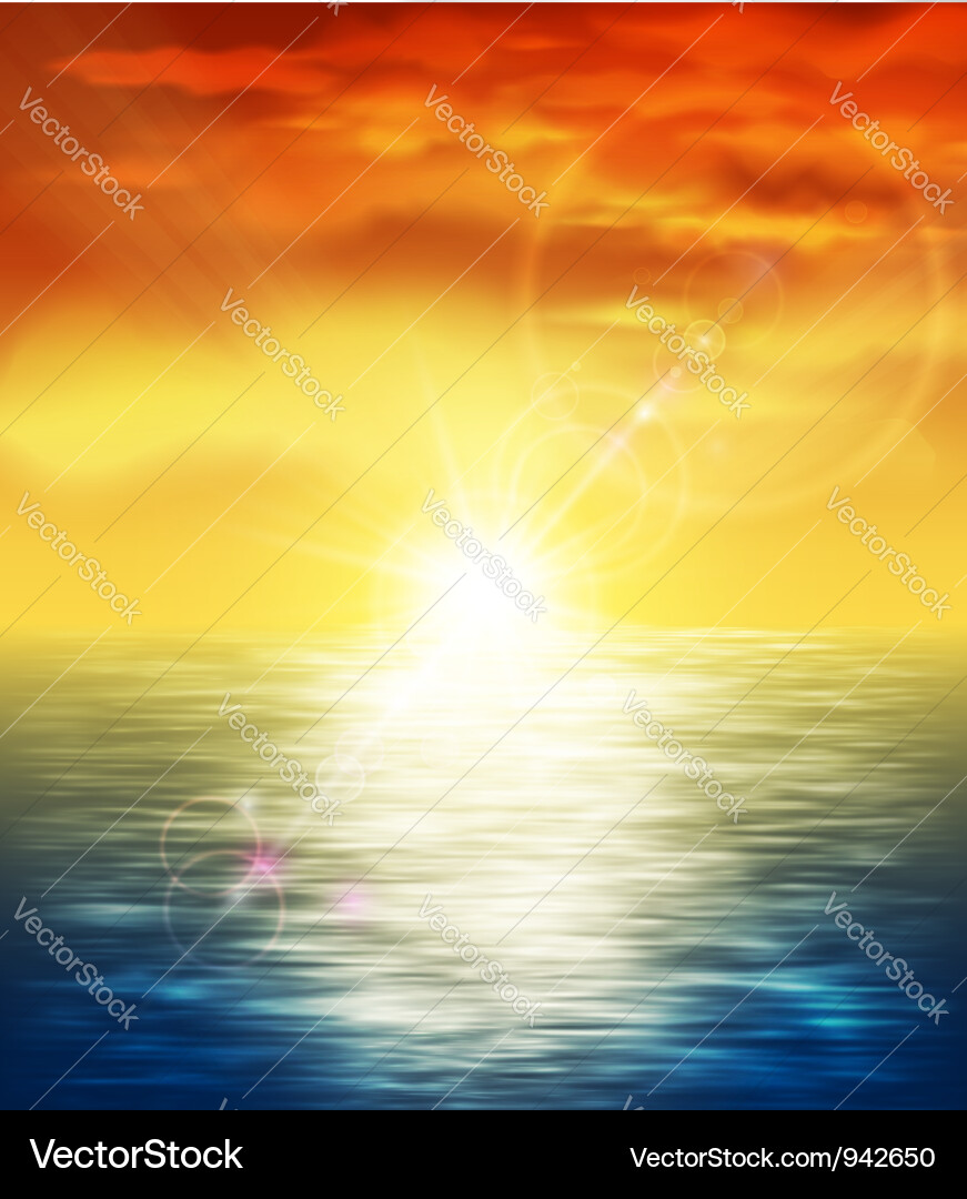 Ocean Sunset Royalty Free Vector Image - VectorStock