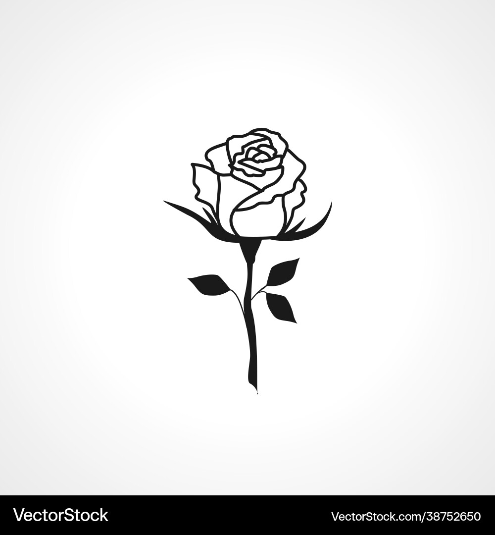 Rose icon flower simple Royalty Free Vector Image