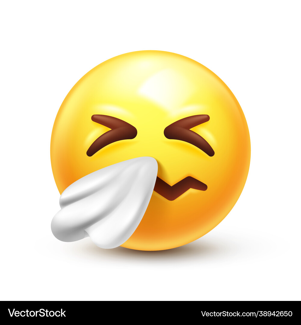 Sneezing emoji Royalty Free Vector Image - VectorStock