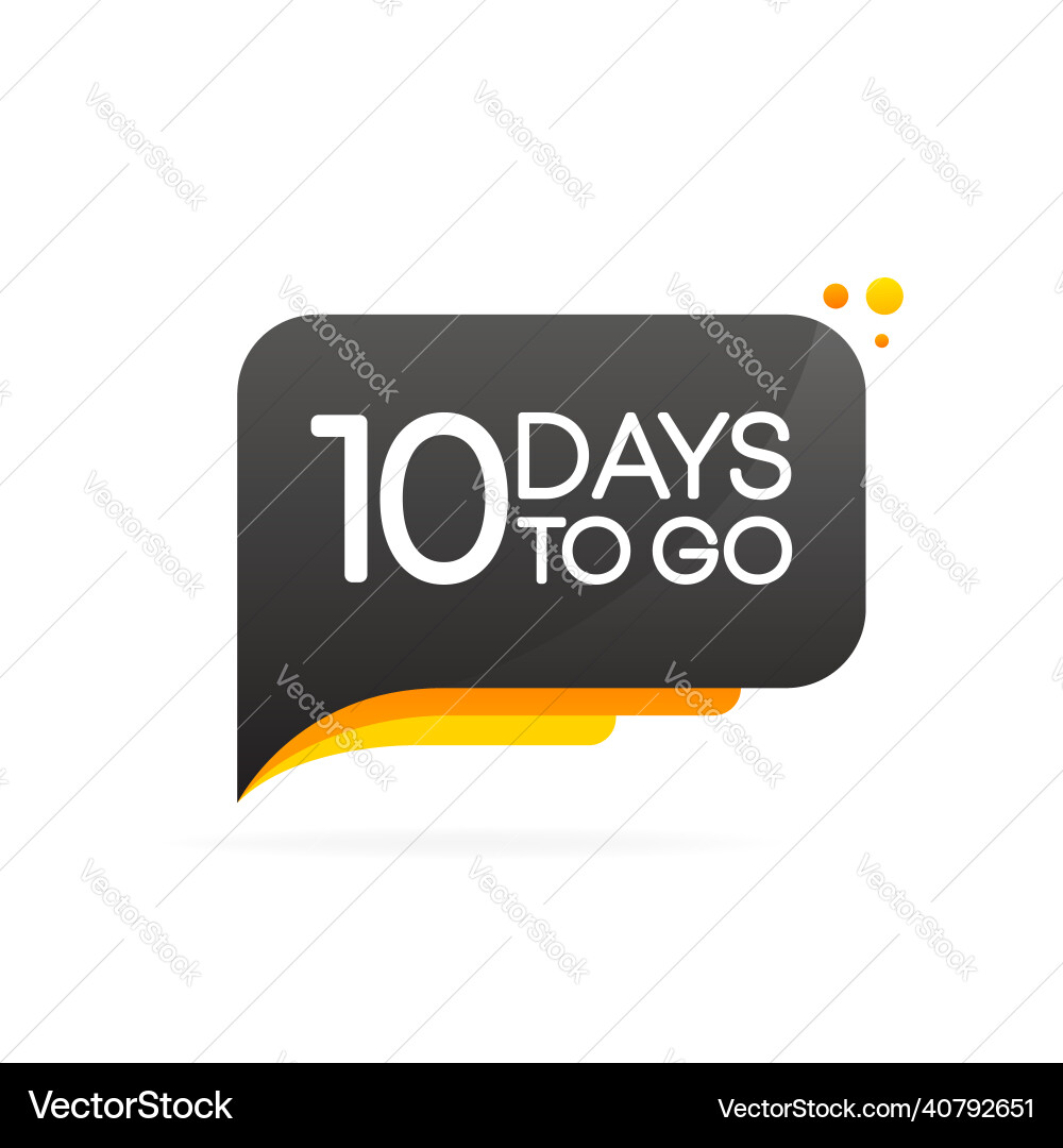 10 Days Left Countdown Banner Royalty Free Vector Image