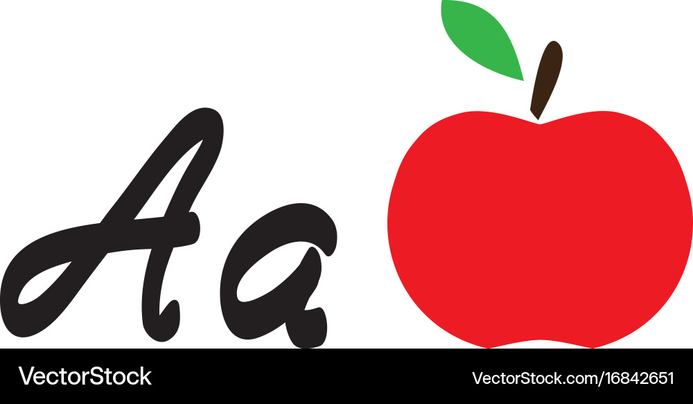 Apple and letter Royalty Free Vector Image - VectorStock