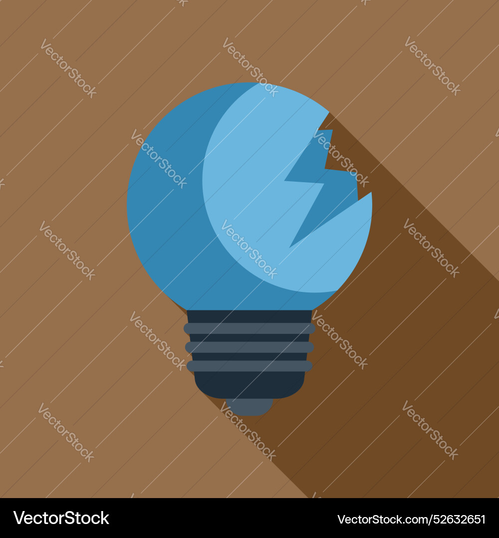 Broken light bulb showing lack of idea Royalty Free Vector
