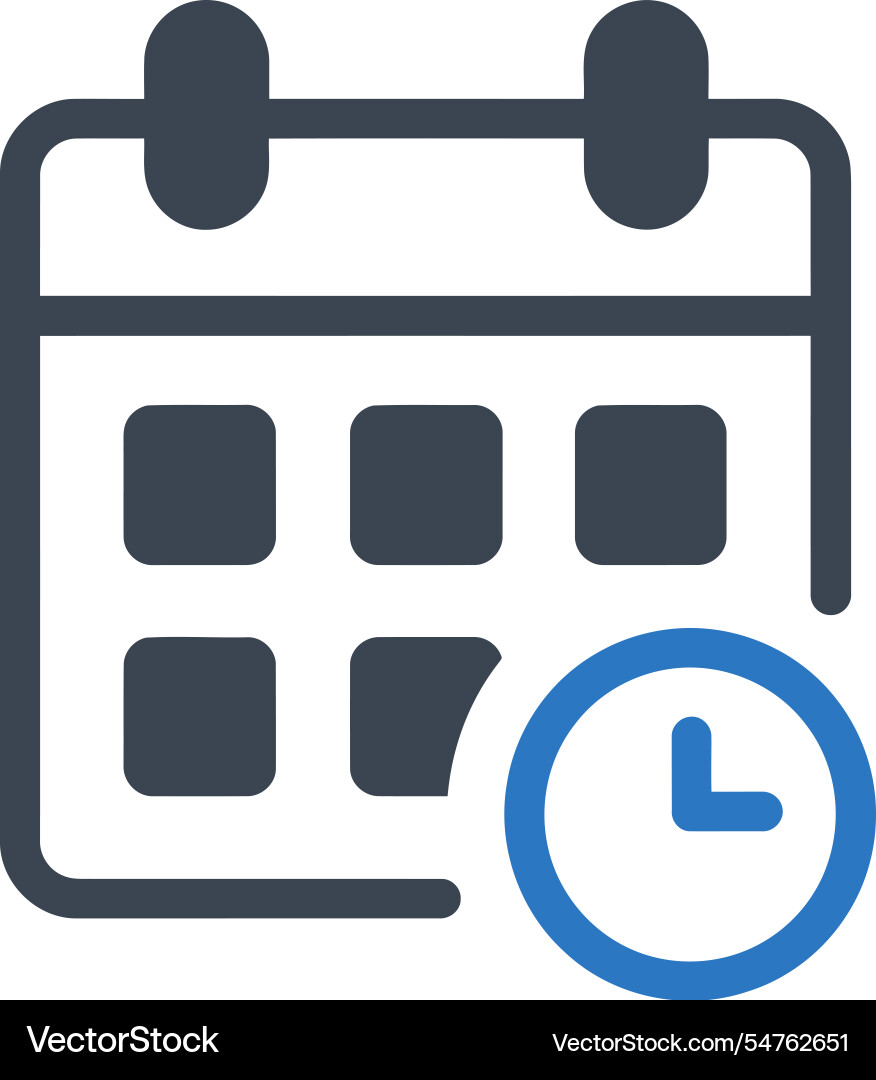 Calendar time management icon Royalty Free Vector Image