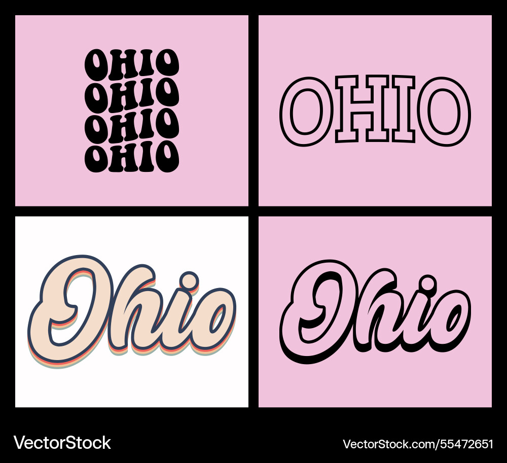 Ohio text t shirt design Royalty Free Vector Image