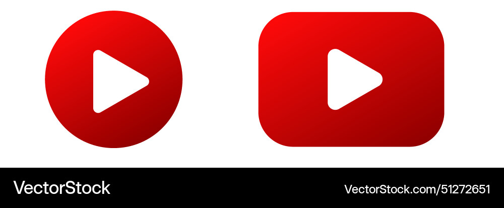 Red play button symbol Royalty Free Vector Image