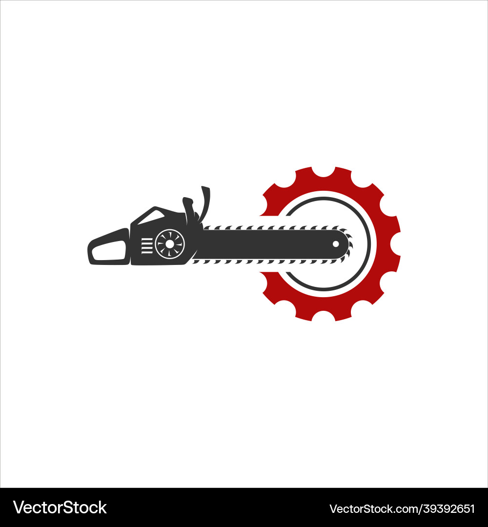 Simple chainsaw template Royalty Free Vector Image