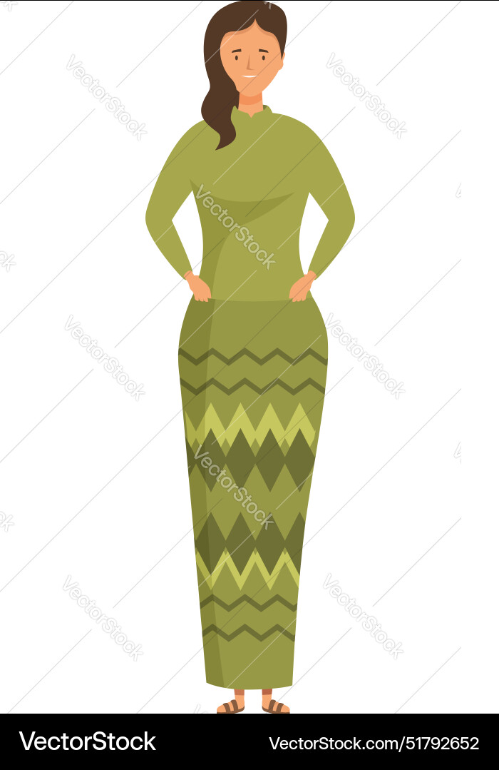 A burmese woman representing Royalty Free Vector Image