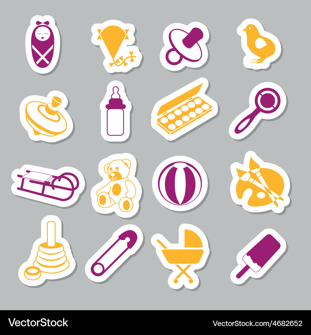 Baby stickers Royalty Free Vector Image - VectorStock