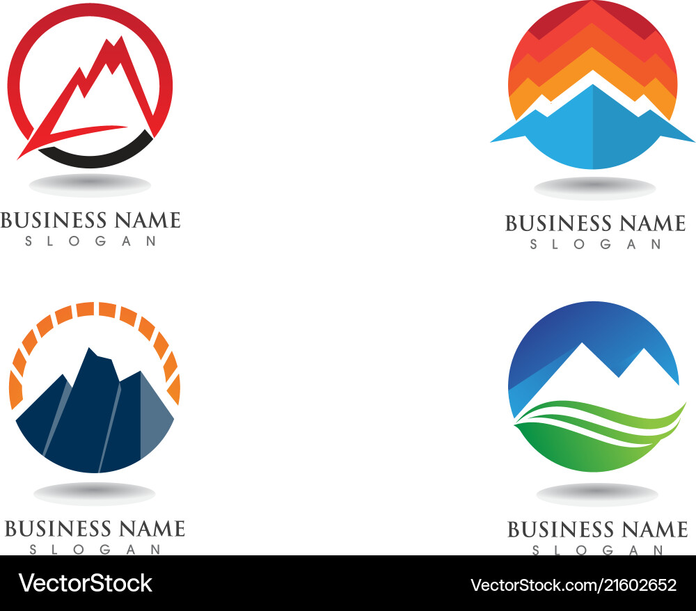 Berglogo und Symbole Lizenzfreies Vektorbild