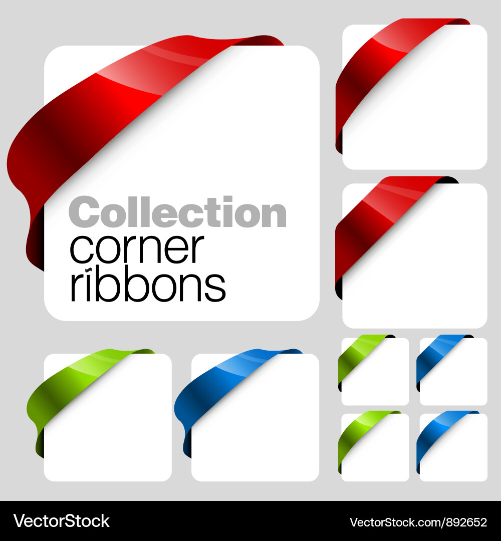 Collection of corner ribbons Royalty Free Vector Image