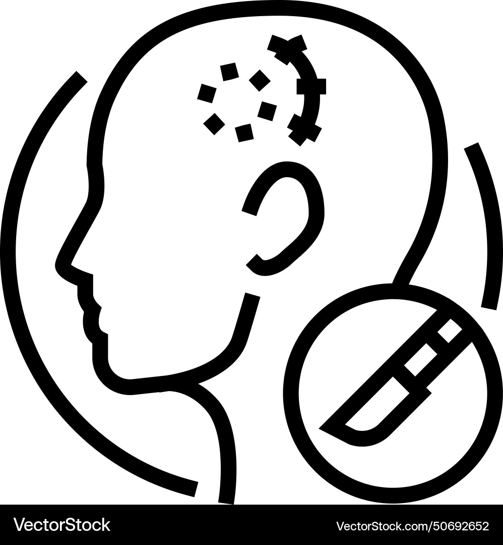 Craniotomy surgery line icon Royalty Free Vector Image