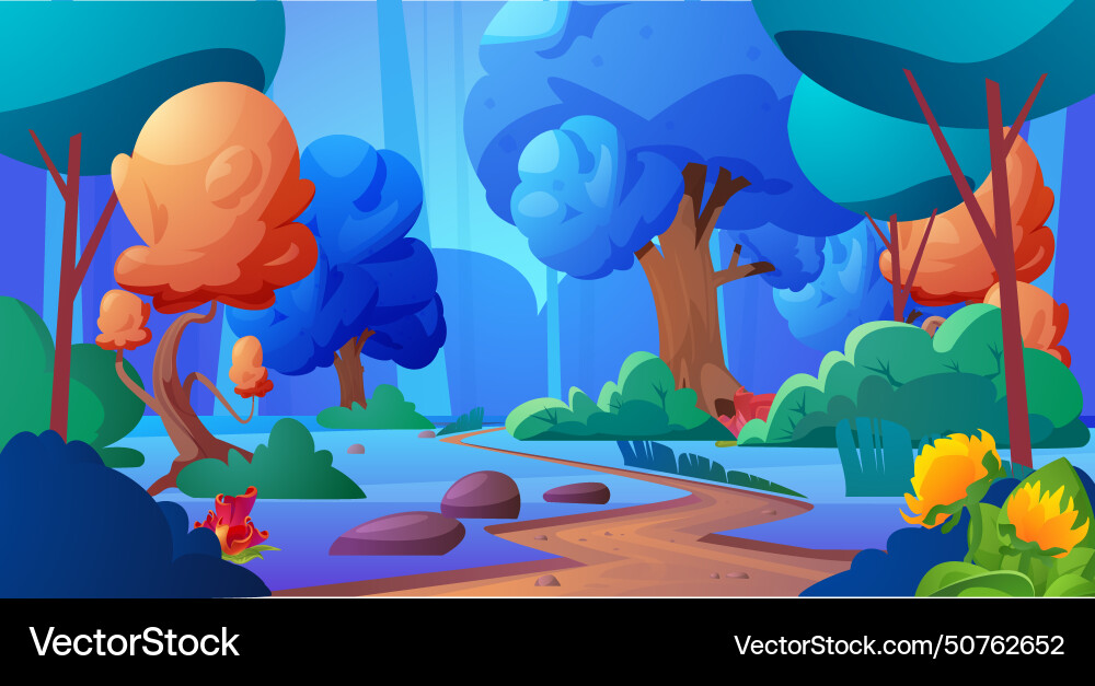 Enchanted forest landscape Royalty Free Vector Image