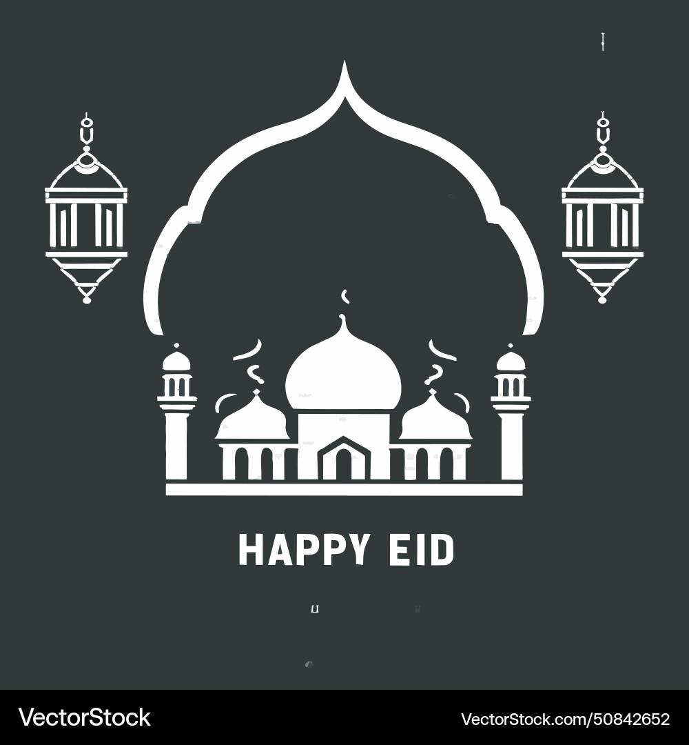 Happy eid Royalty Free Vector Image - VectorStock