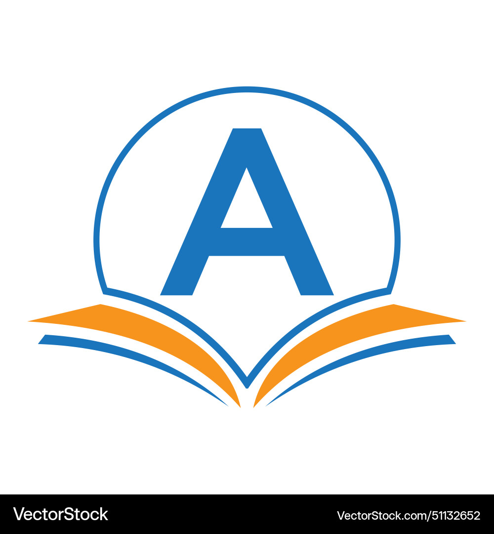 Monogram education logo on letter a concept Vector Image