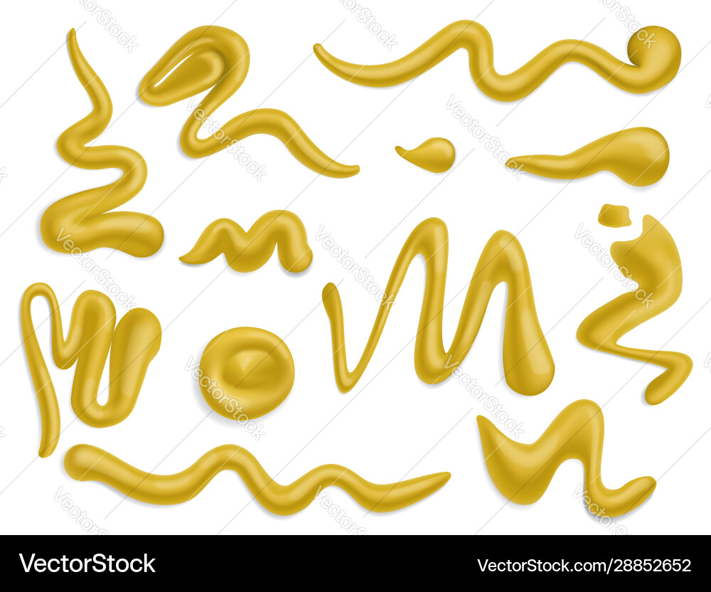Mustard Spills & Splashes Royalty Free Vector Image