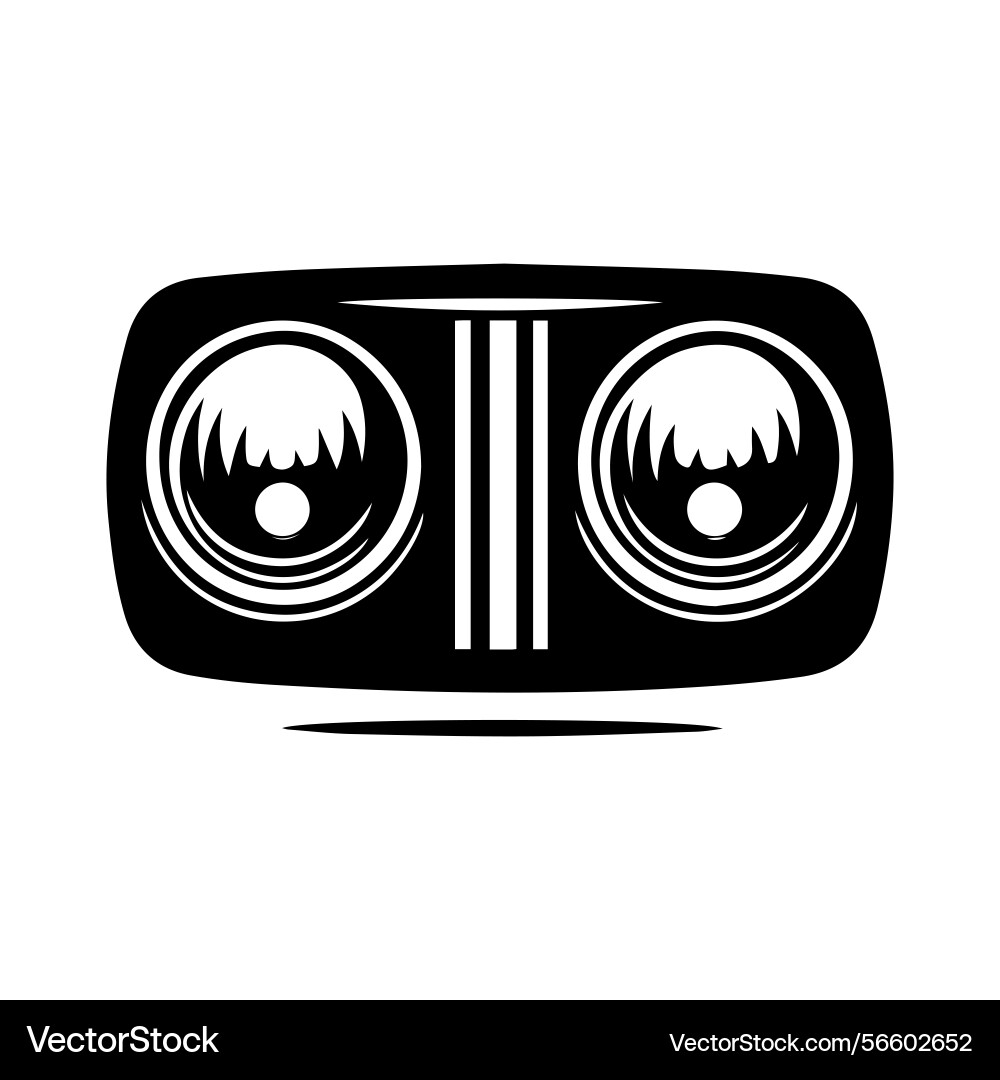 Simple flat headlights logo design Royalty Free Vector Image