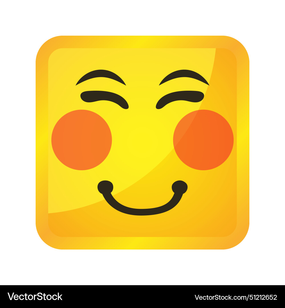 Yellow square emoticons and emojis in flat style Vector Image