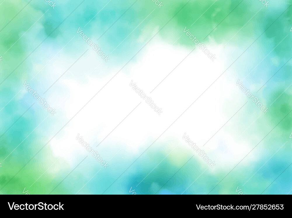 Blue and green watercolor frame background eps10 Vector Image