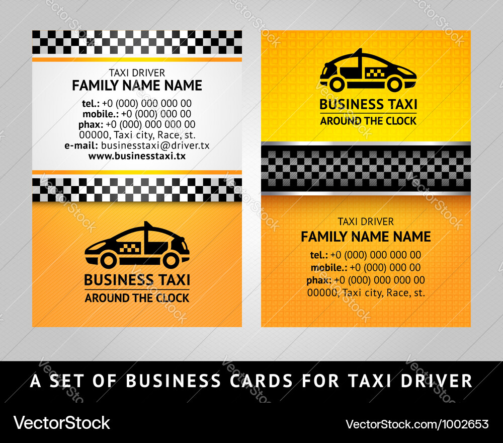 Business card - cab Royalty Free Vector Image - VectorStock