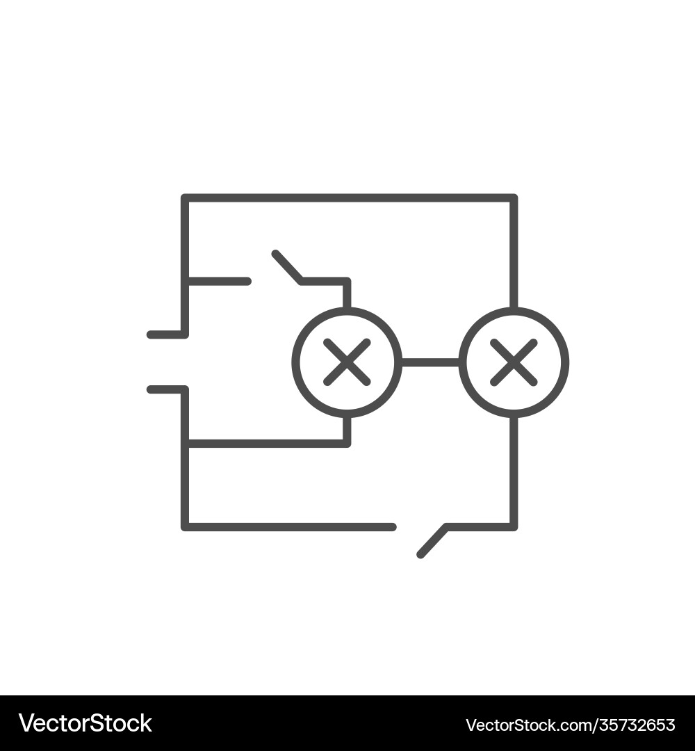 Electrical circuit line outline icon Royalty Free Vector