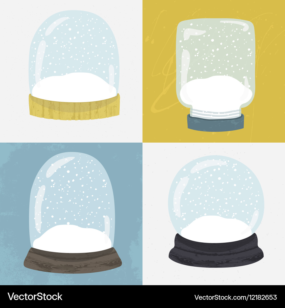 Four Charming Snow Globes Royalty Free Vector Image