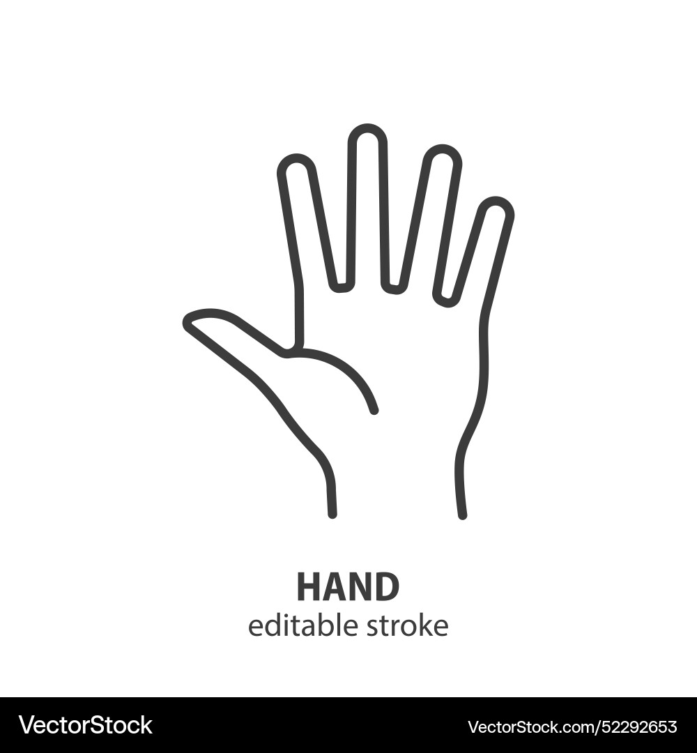 Hand line icon wrist symbol palm Royalty Free Vector Image