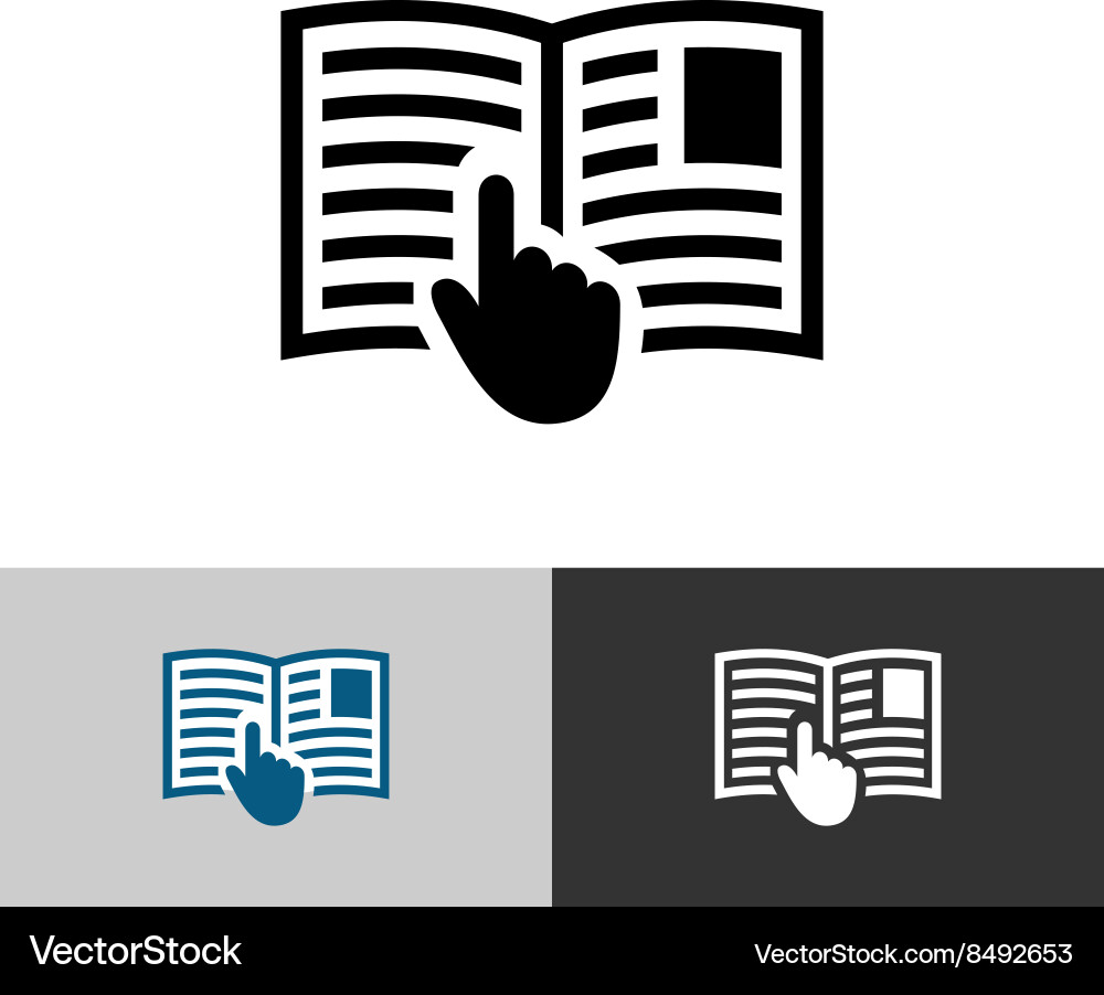 Instruction manual icon open book pages with text Vector Image