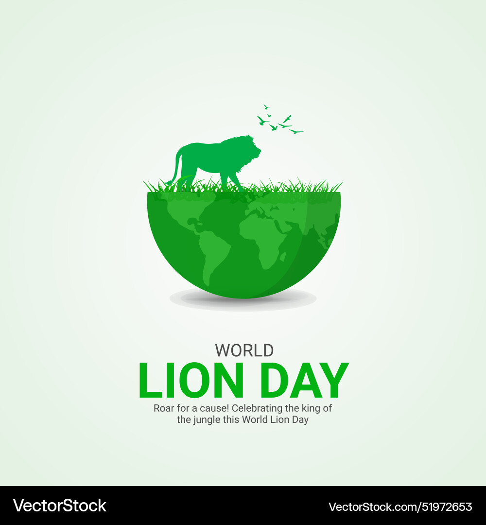 International lion day creative ads design Vector Image