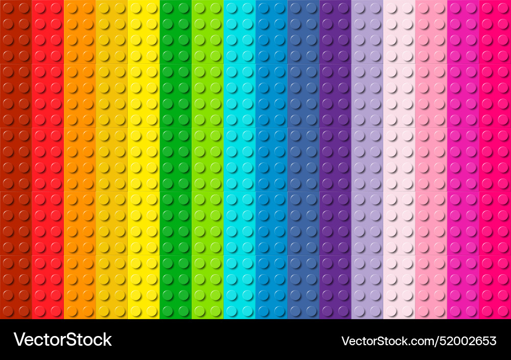 Many plastic building toy blocks background Vector Image