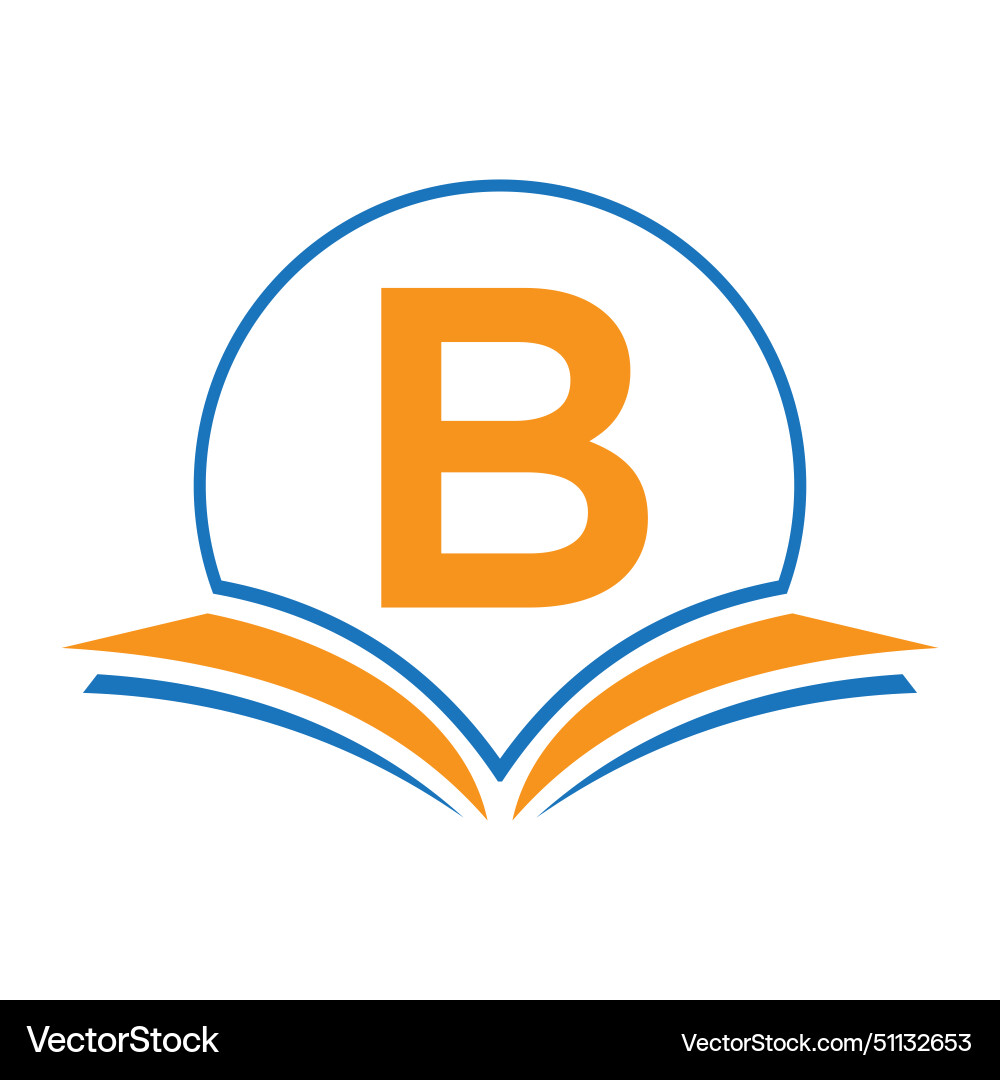 Monogram education logo on letter b concept Vector Image