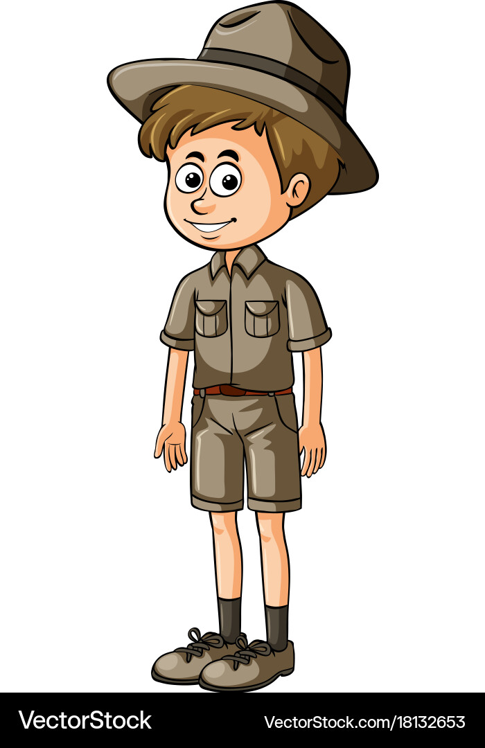 Parkranger with happy smile Royalty Free Vector Image