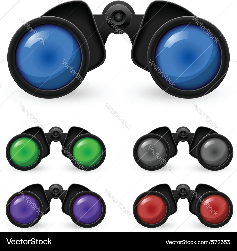 Realistic Binoculars Set Royalty Free Vector Image